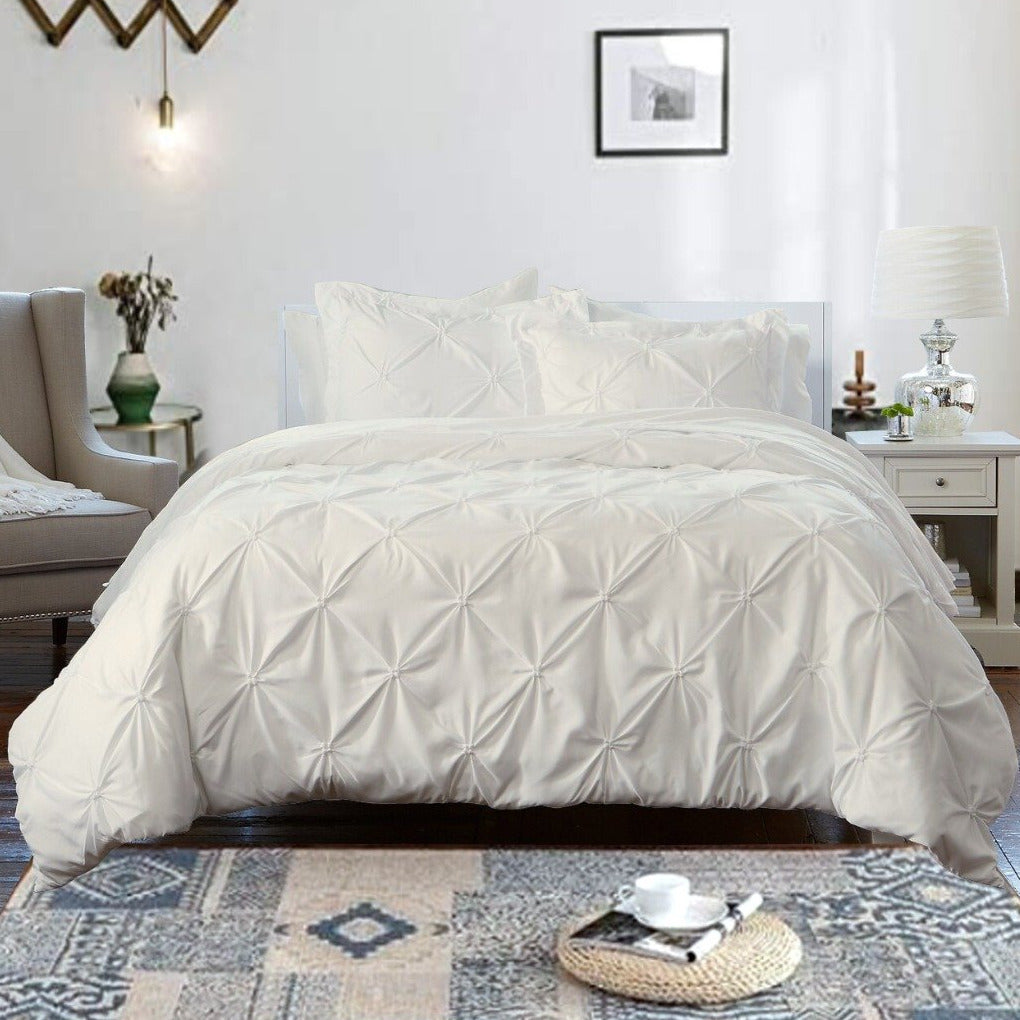 Pintuck Satin Quilt Cover Set- Off White – Premia Home